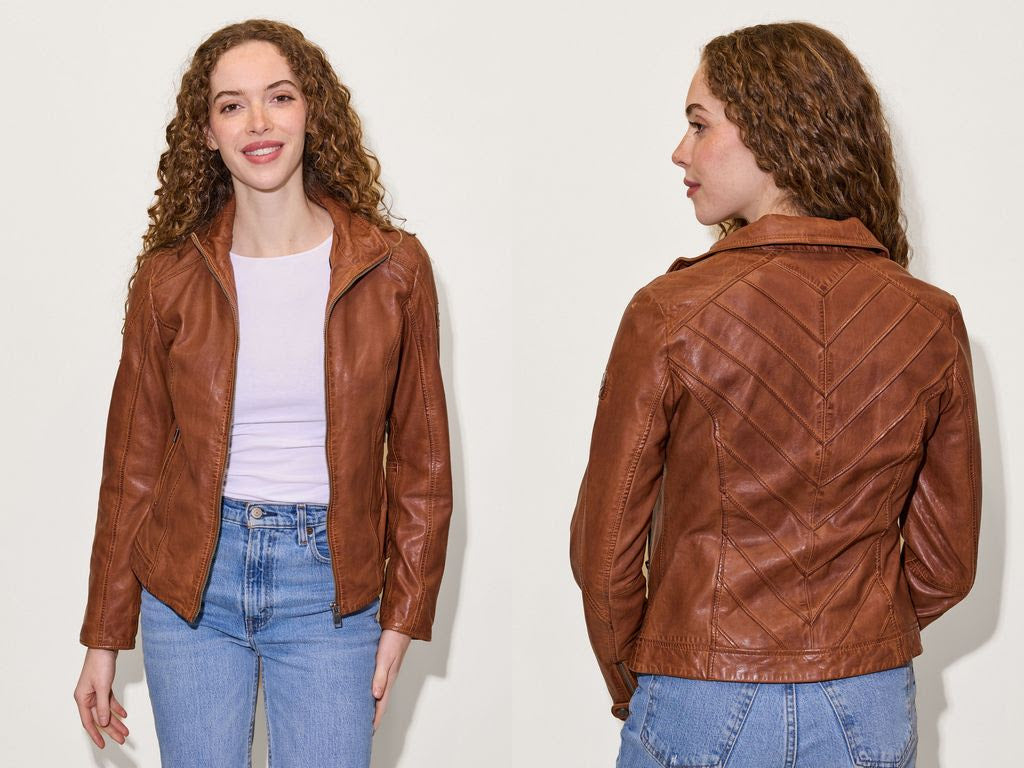 Chevron Back Leather Jacket – Boho Lifestyle
