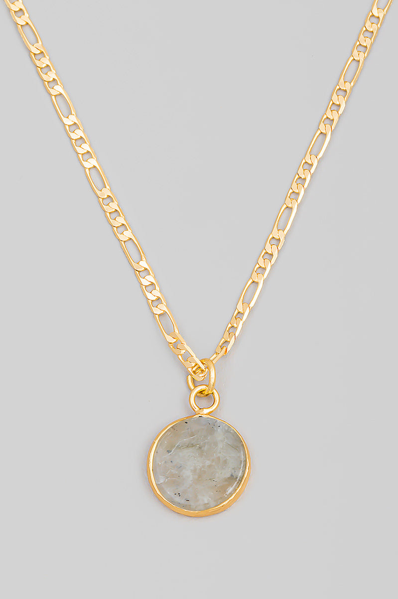 Stone Disc Pendant Necklace – Boho Lifestyle