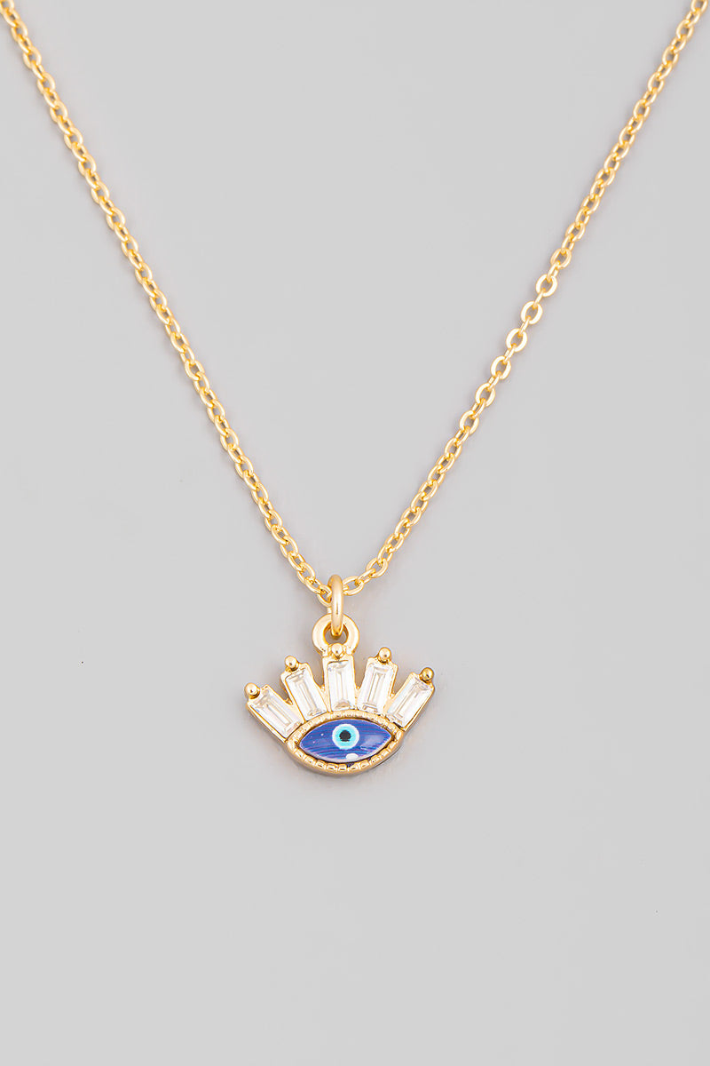 Rhinestone Evil Eye Necklace – Boho Lifestyle