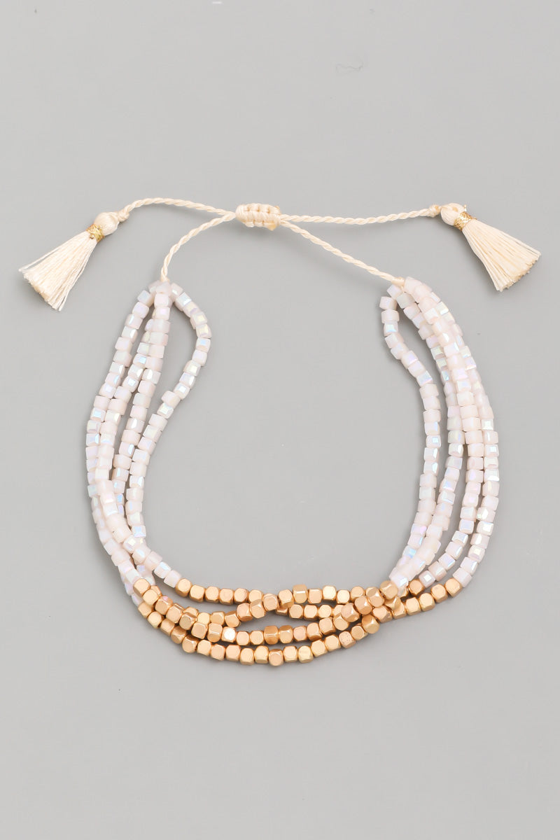 Multi Bead Bracelet with Tassels – Boho Lifestyle